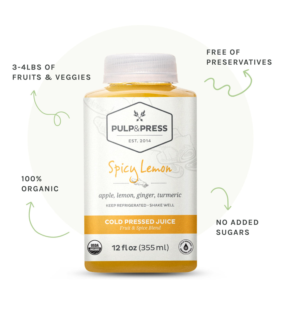 Spicy Lemon Juice - Ginger, Turmeric, Apple & Lemon – Pulp & Press ...