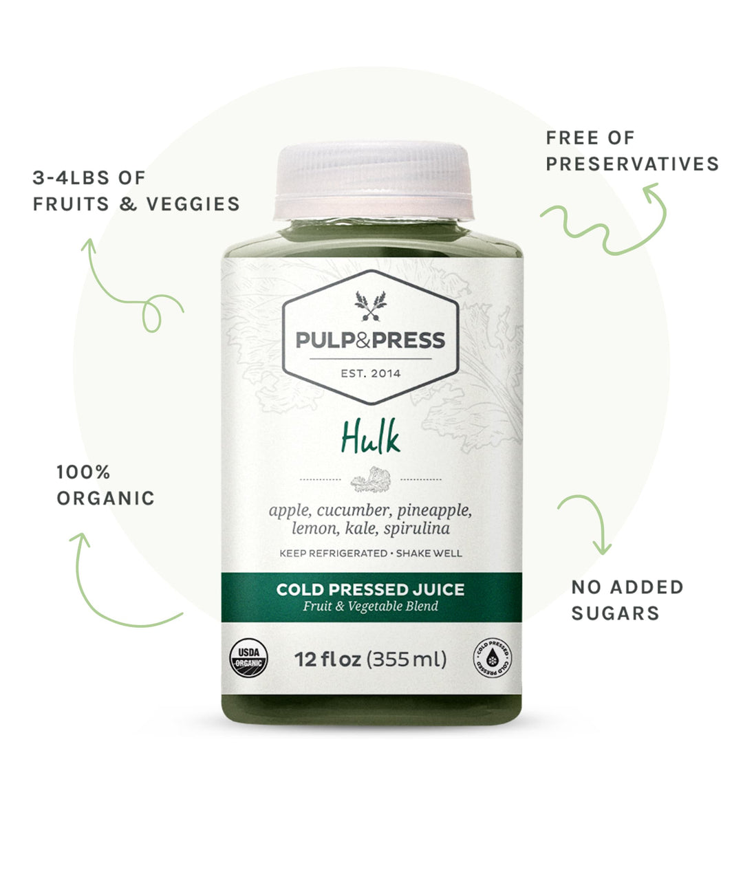 Hulk - Juice with Apple, Cucumber, Pineapple, Lemon & Kale – Pulp ...